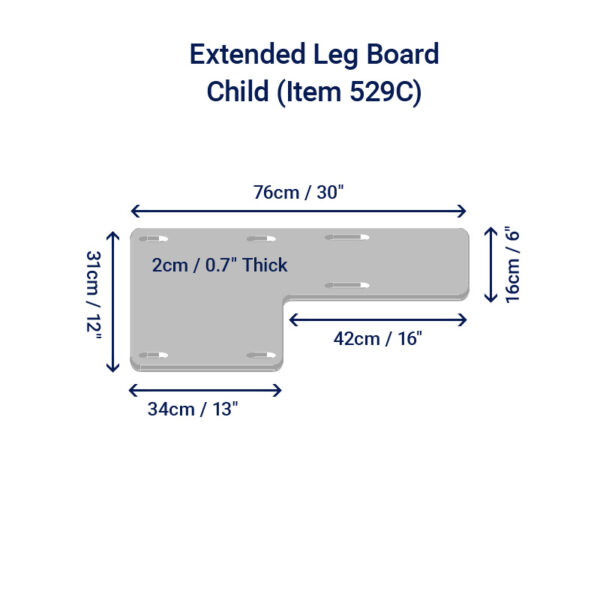 Extended Leg Board - To support an extended leg in a wheelchair