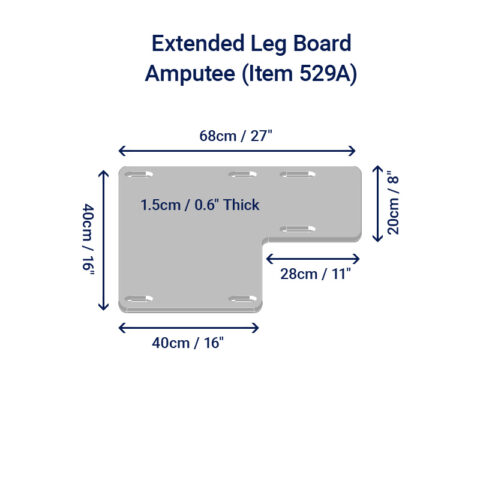Extended Leg Board - To support an extended leg in a wheelchair